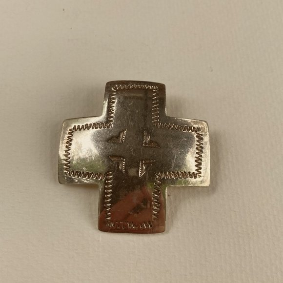 Unk | Jewelry | Lovely Vintage Mexicanmade Sterling Silver Cross Brooch ...